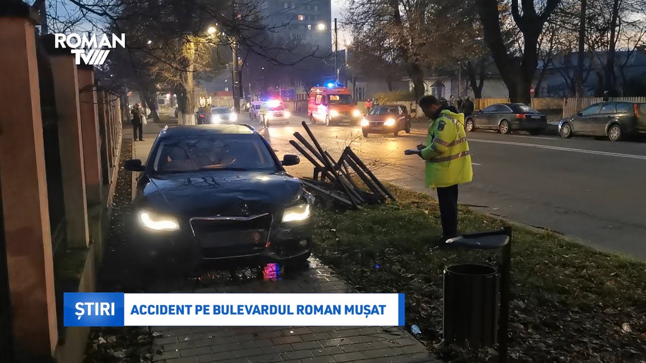 Accident pe bulevardul Roman Mușat - YouTube