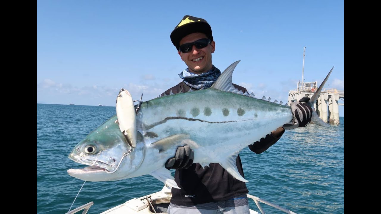 Triggy salt day n°3 - Queenfish attaque baby GT - YouTube