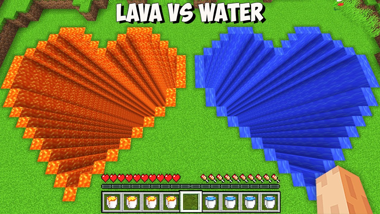 Which LAVA vs WATER HEART TUNNEL is BETTER in Minecraft? I found THE ...