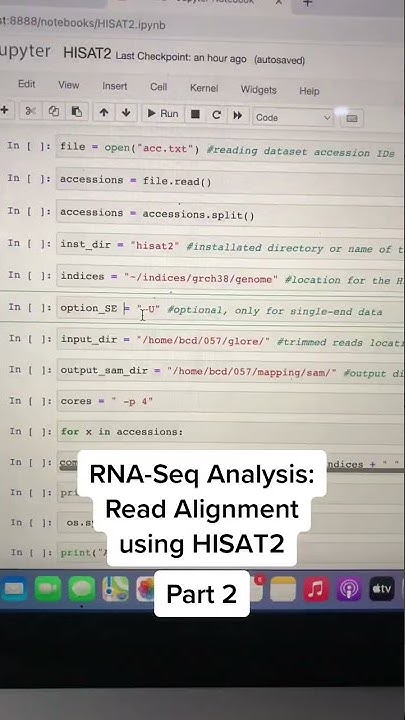 RNA Seq Analysis: Read Alignment Using HISAT2 Part 2 - YouTube
