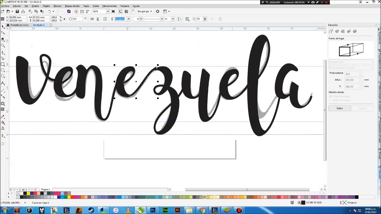 Lettering Venezuela Caligrafia Corel Draw x8 - YouTube