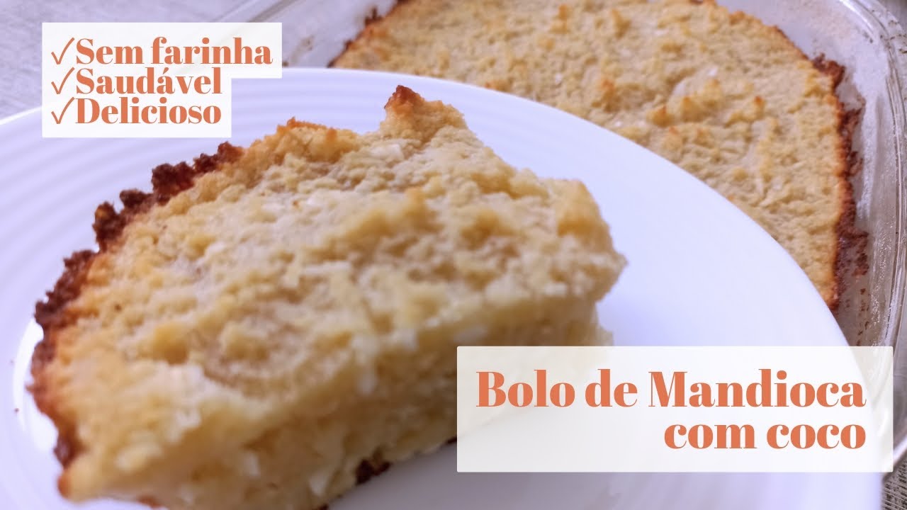 Bolo de mandioca com coco. Uma opção saudável para o café da manhã ou ...