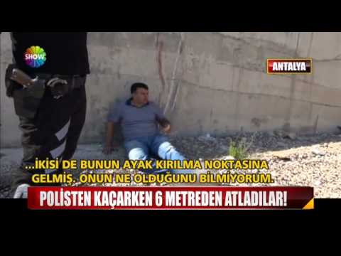 Polisten kaçarken 6 metreden atladılar