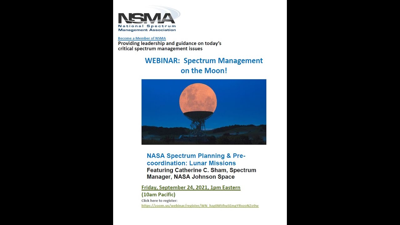 NASA Spectrum Planning & Pre-coordination: Lunar Missions Featuring ...