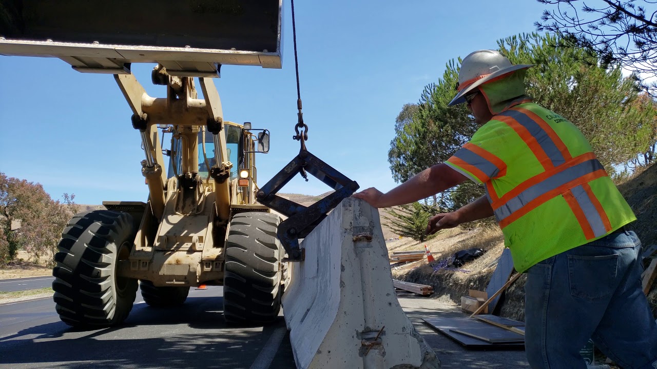 Moving K-rail.... - YouTube