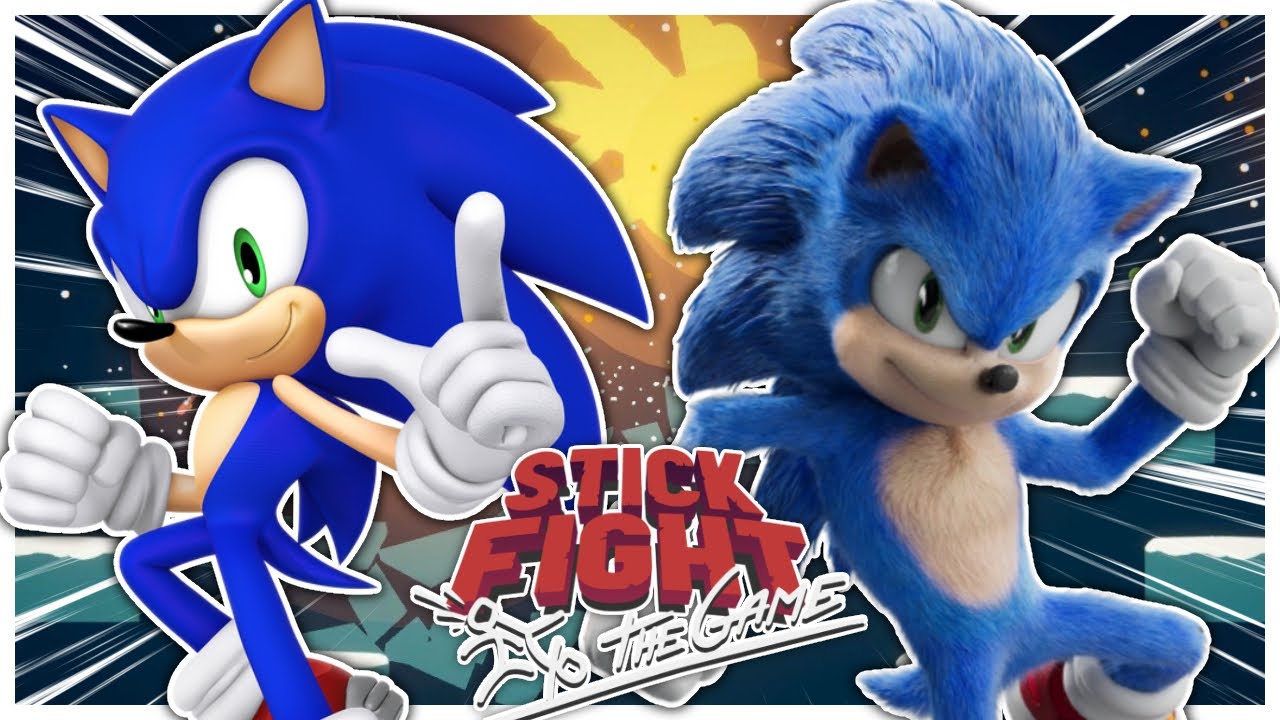 Movie Sonic And Modern Sonic Play Stick Fight The Game!! - YouTube