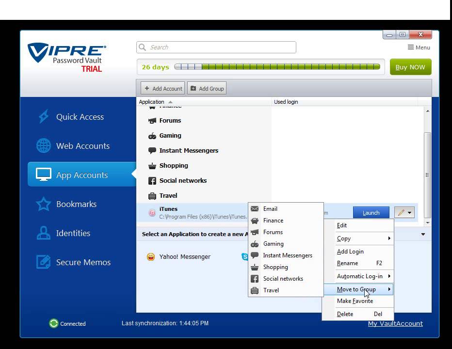 How to add/create App Account on VIPRE Password Vault - YouTube
