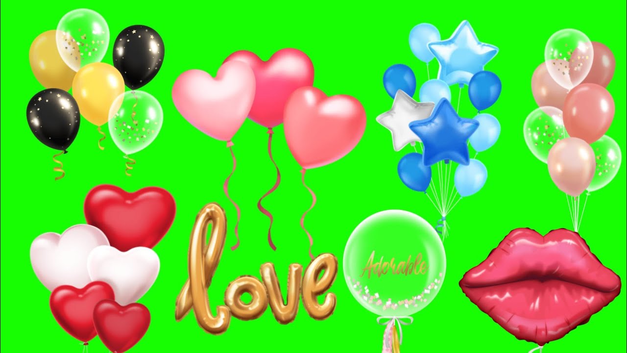 party balloons green screen effect video/foundation balloons green ...