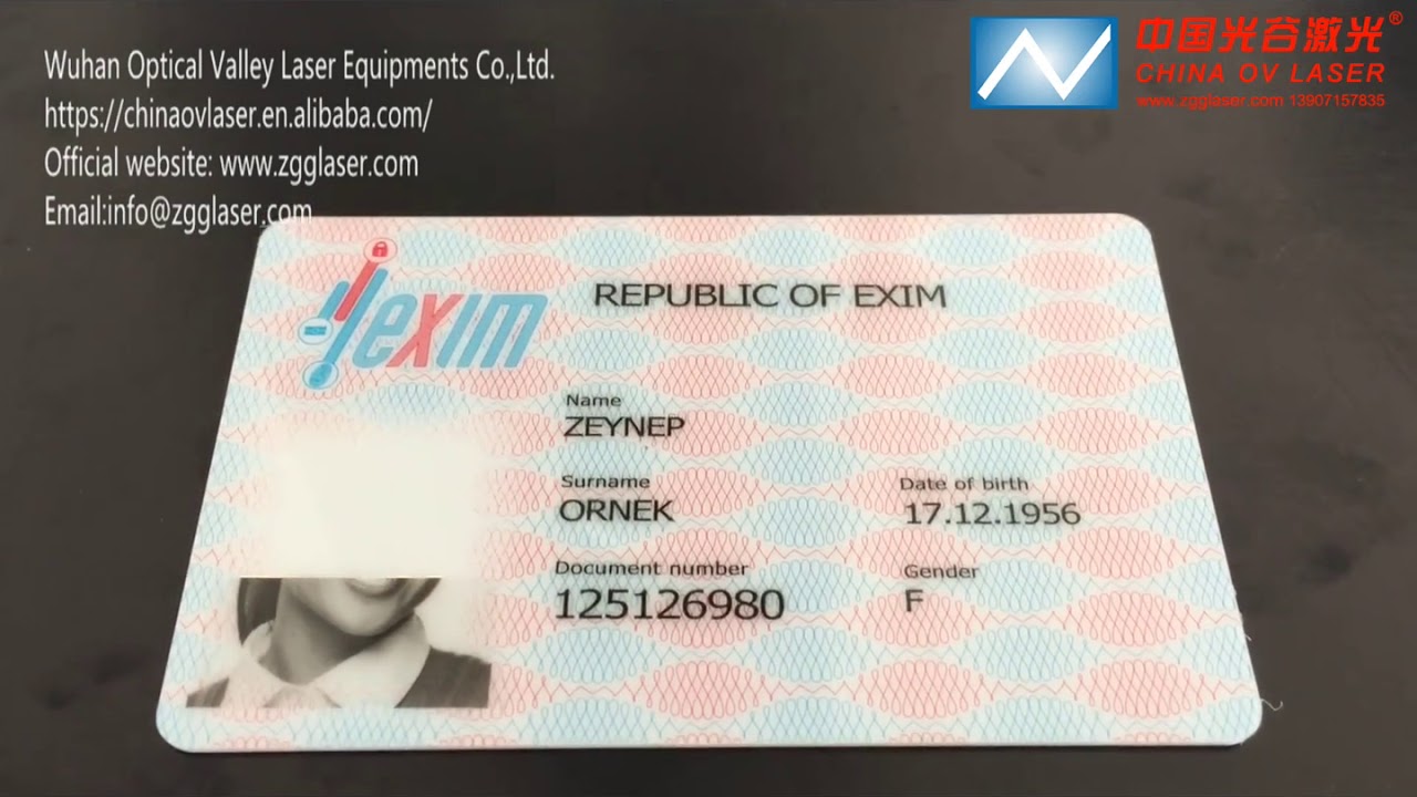 How does fiber laser marking machine work on pc id card - YouTube