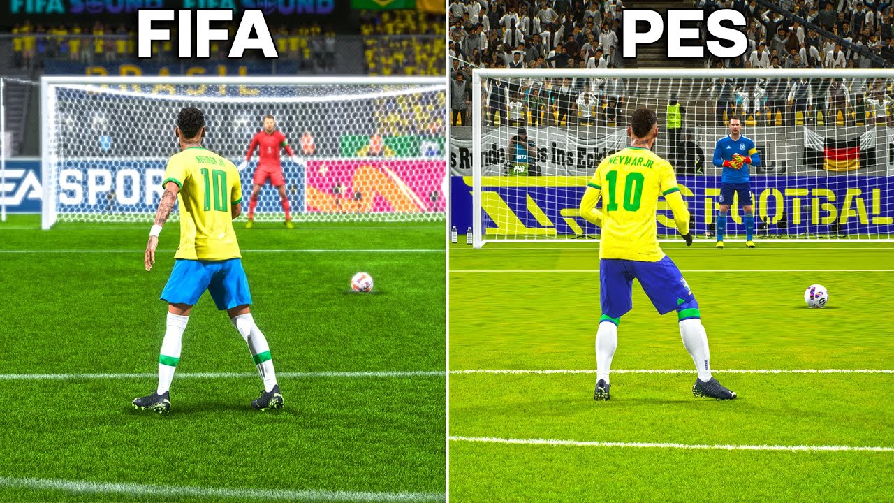 NEYMAR JR Penalty Kick | FIFA vs PES (2011-2023) - YouTube