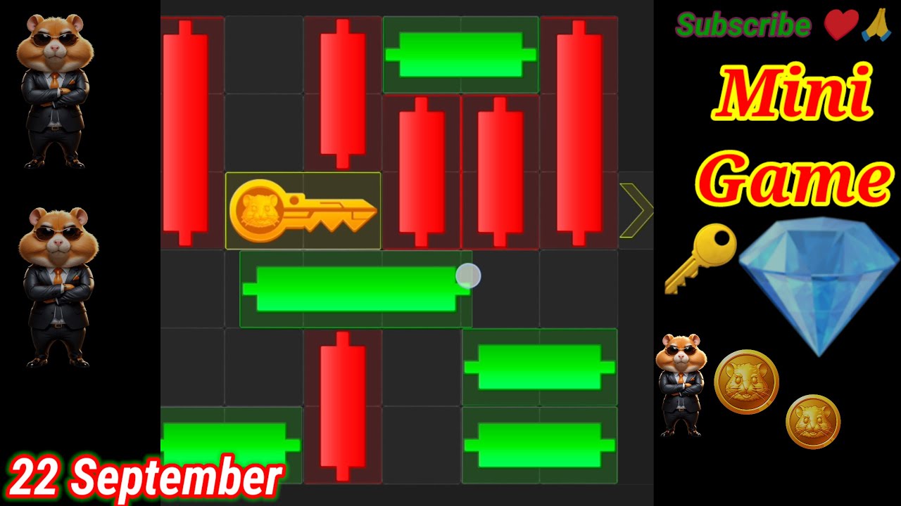 Hamsterkombat Today LIVE🔴 Aj Ki Mini Game KEY 22 Sep Hamster Solutions Please Like Subscribe 😊🗝️ ...