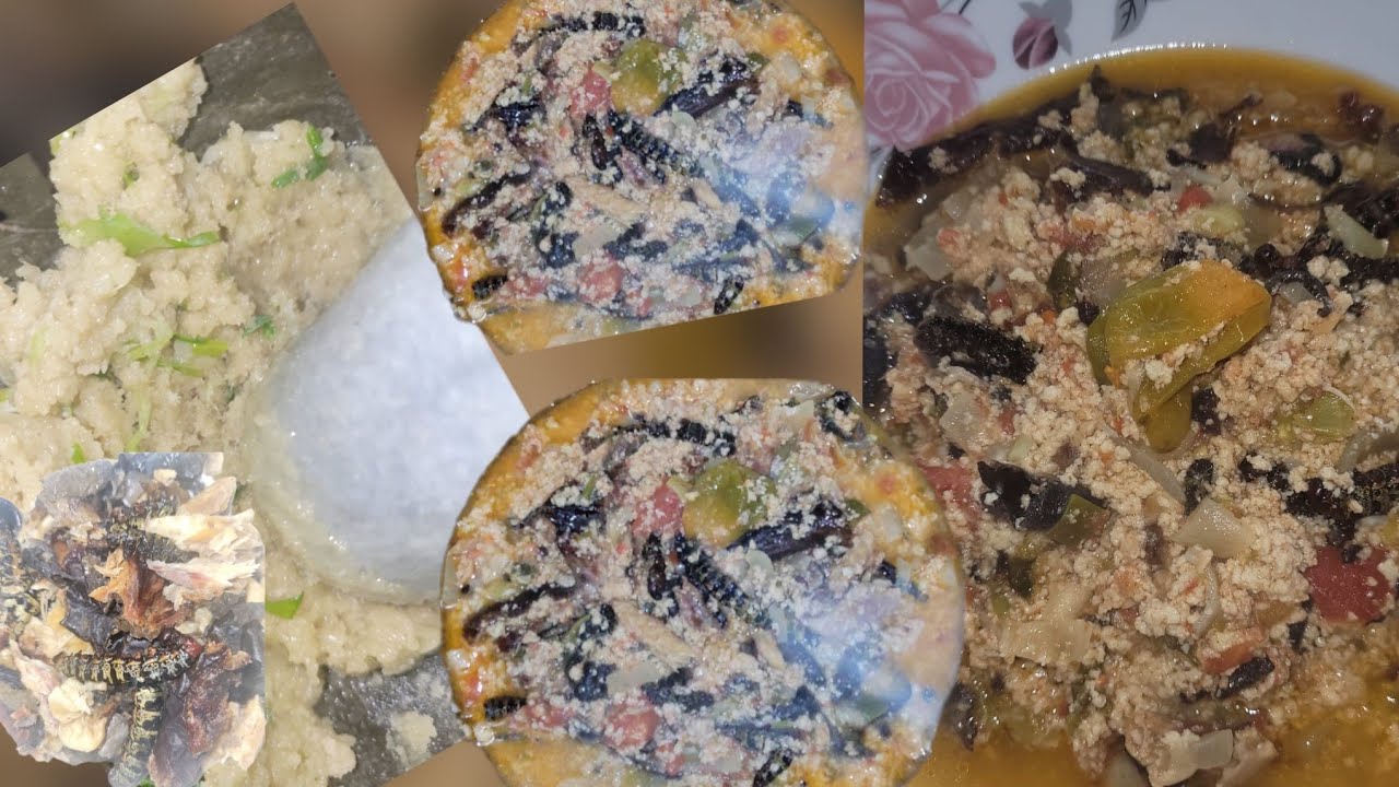 HOW TO MAKE SESAME SEEDS WITH DRY FISH AND CATERPILLAR //WANGILA NA ...