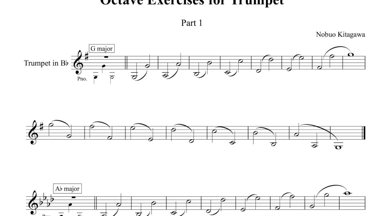 Octave Exercises for Trumpet—Part 1 トランペットの為のオクターブ練習曲—Part 1 - YouTube
