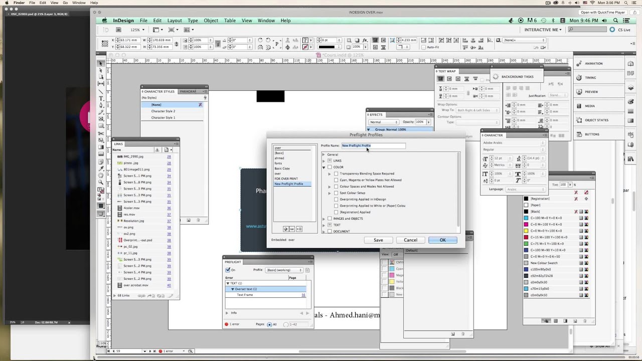 Preflight (indesign) | Overprint white text الأبيض الأوفر برينت - YouTube