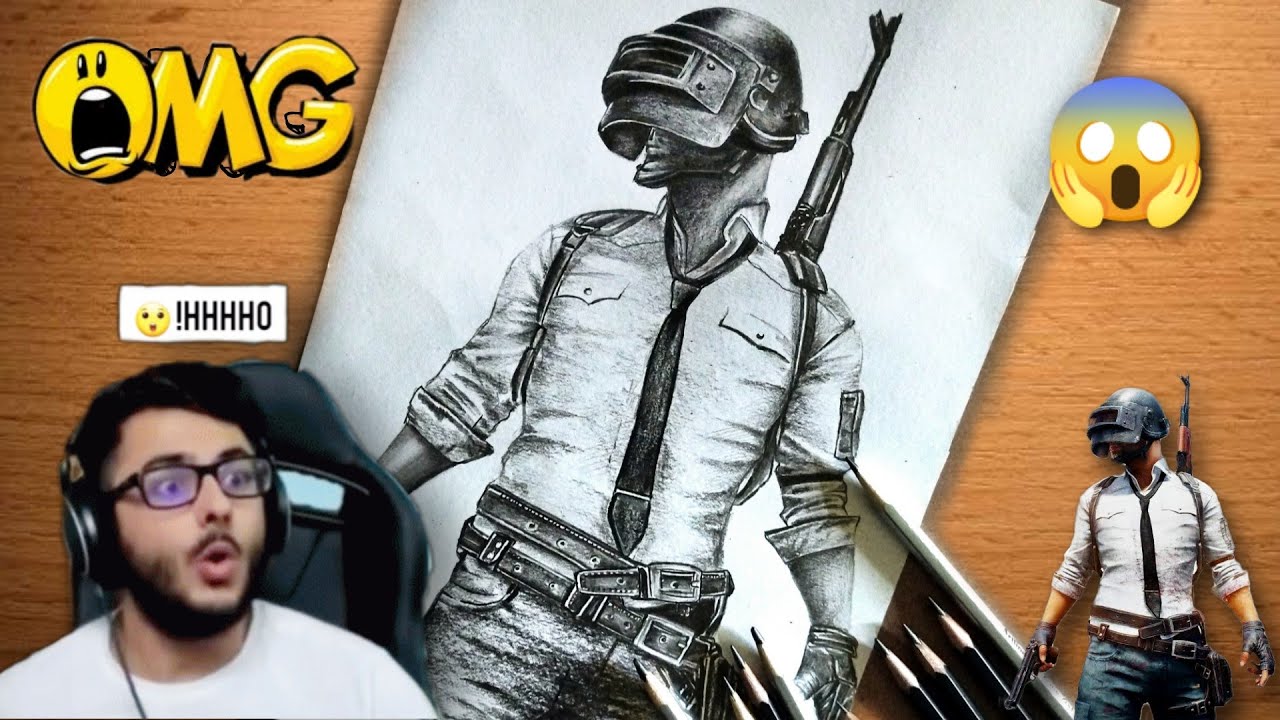 Pubg drawing || Pubg Character Drawing || How to draw Pubg character ...