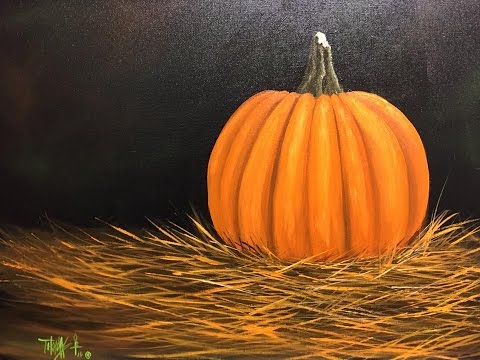 Holiday Pumpkin 11 minute edited version ( Wet on wet oil painting ...