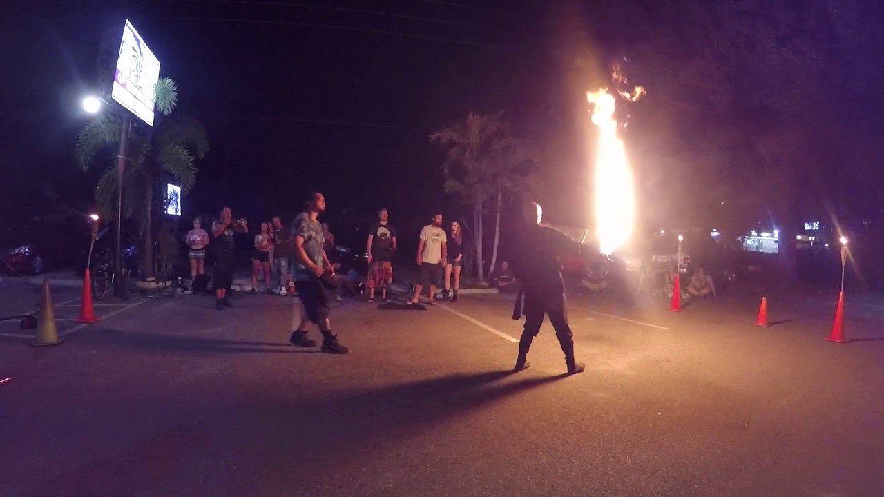 Wonderflow - Fire Nunchucks and Fire Meteor Dart (Rope Dart) - YouTube