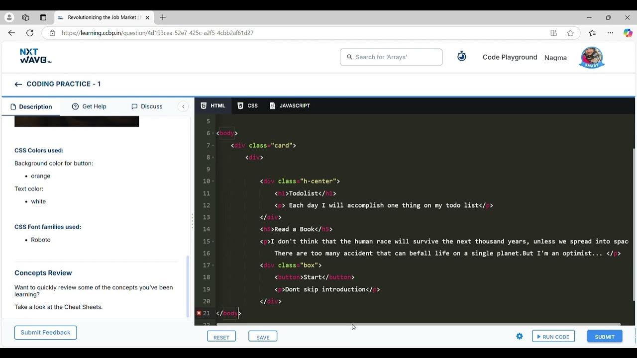 ccbp academy|#nxtwave|#css|#code practise - 1|Todolist|#python - YouTube