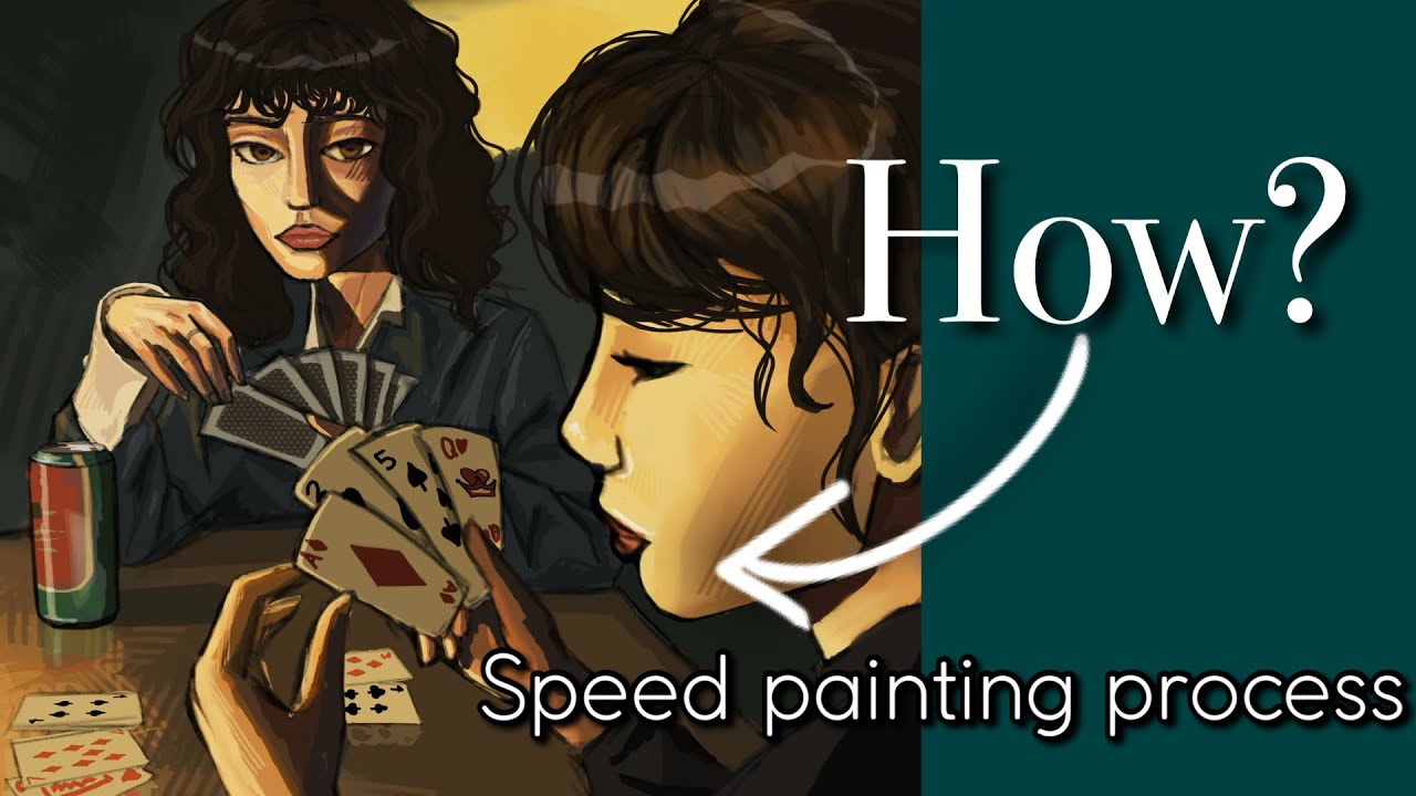 Digital Art Process -Cards speed paint - YouTube