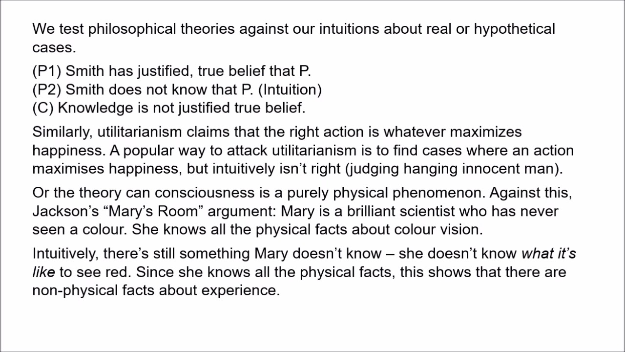 Intuitions in Philosophy 1 - YouTube