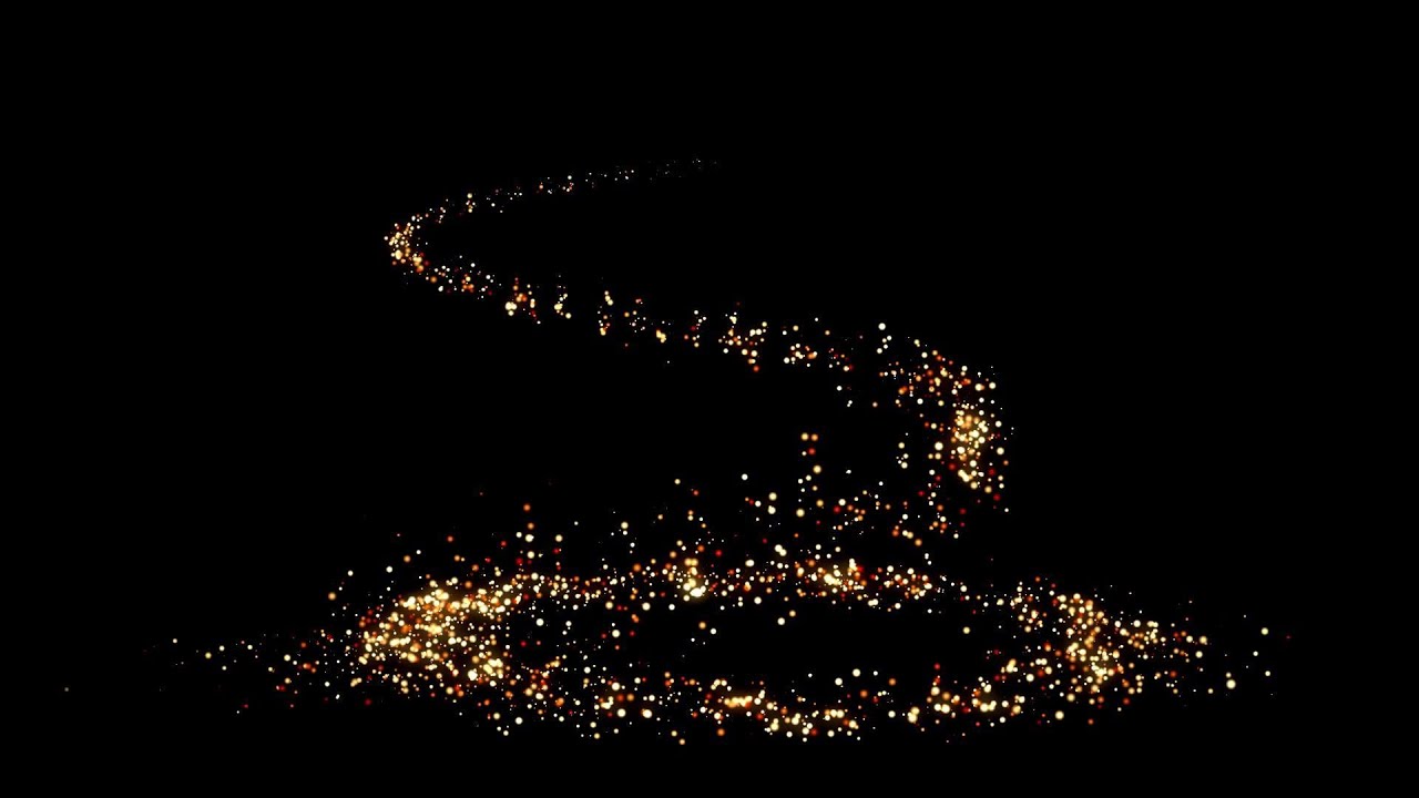Gold Glitter Light Trail Spiral With Magic Swirl Path | 4K Black ...
