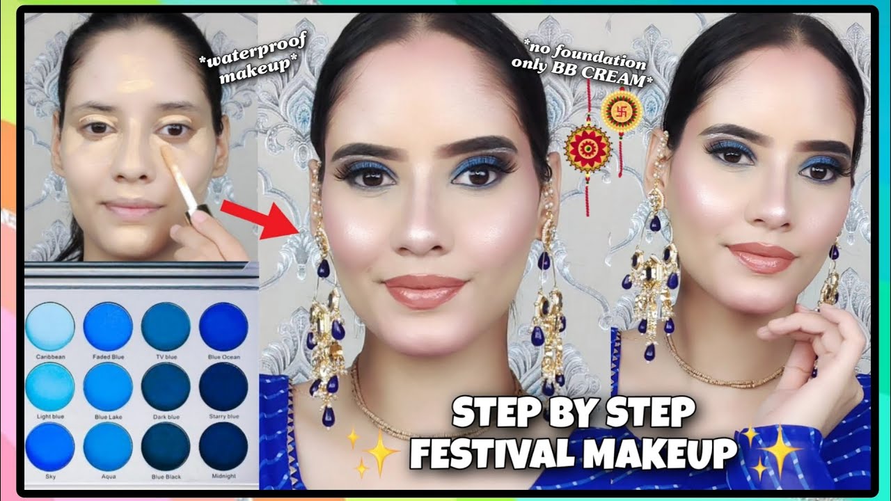 FESTIVAL STEP BY STEP MAKEUP TUTORIAL😍🥀//RAKHI SPECIAL MAKEUP TUTORIAL ...