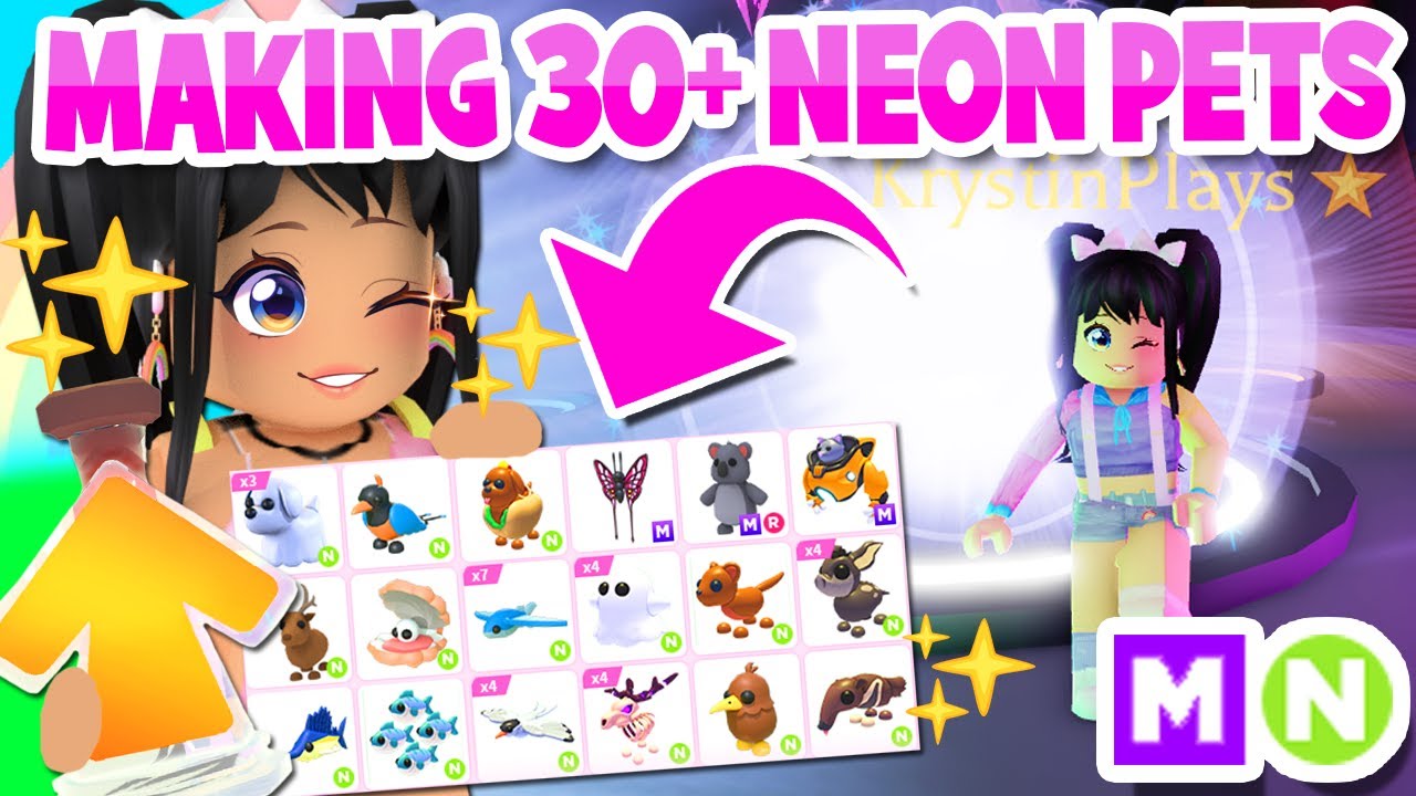 *HUGE* MAKING 35+ NEON & MEGA PETS in ONE DAY in ADOPT ME (roblox ...