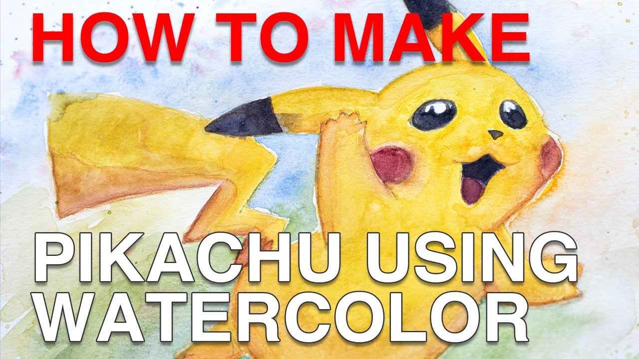 Painting Pikachu in watercolor - YouTube