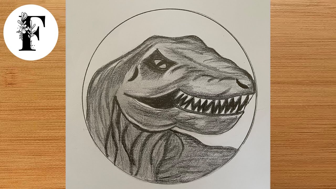 How to drawing dinosaur t rex easy - Drawing Tyrannosaurus Rex - Circle ...