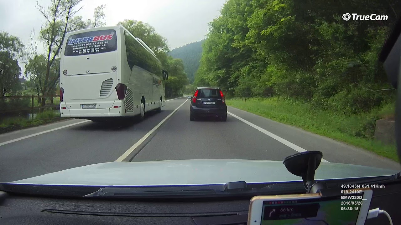 DashCam TrueCam A7s - Autobus cez plnu ciaru - YouTube