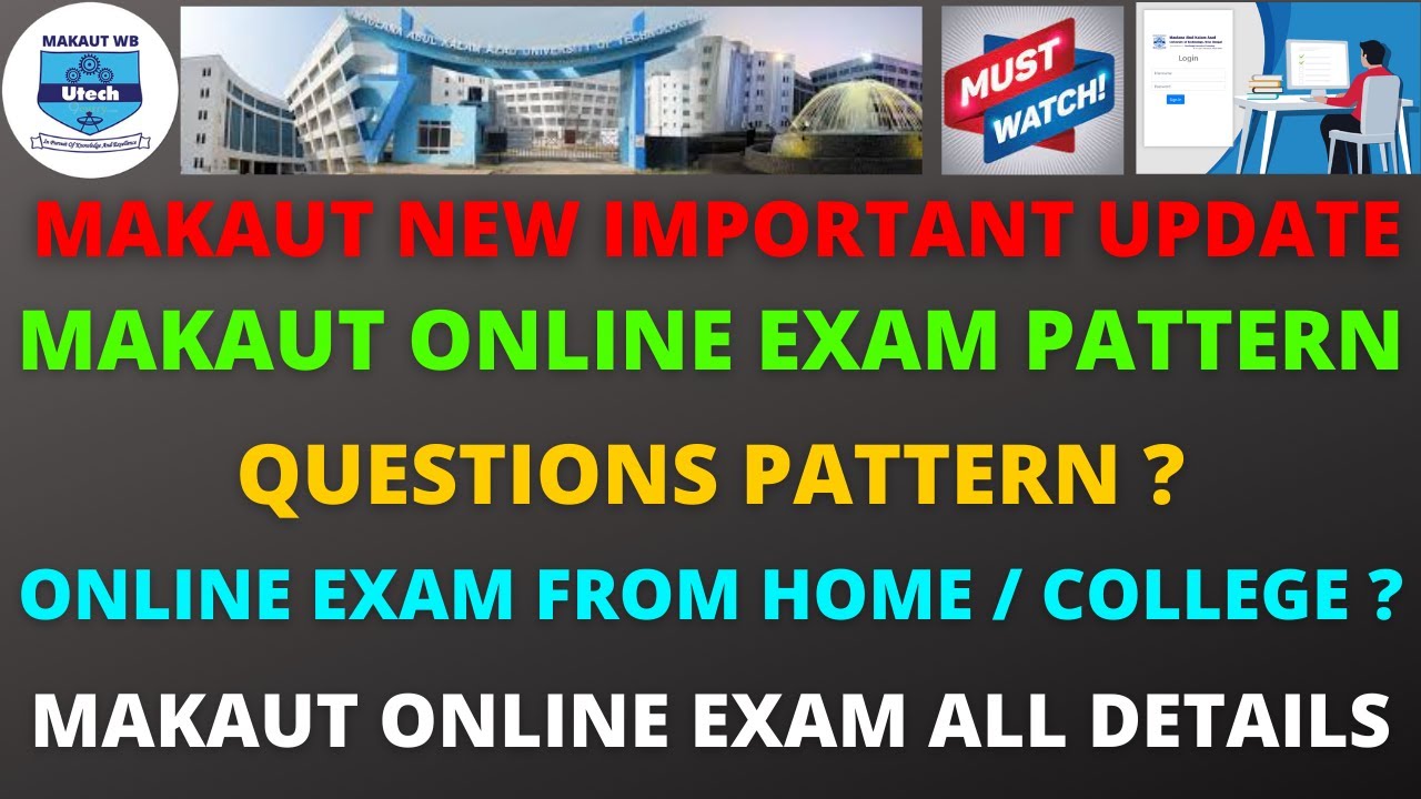 MAKAUT Online Exam Pattern Questions Pattern Proctored Or Not makaut-online-exam-pattern-questions-pattern-proctored-or-not