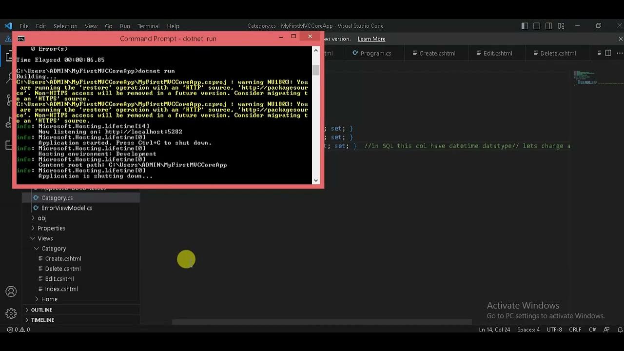 Dot Net Core MVC-InvalidCastException: Unable to cast object of type system.datetime to type ...