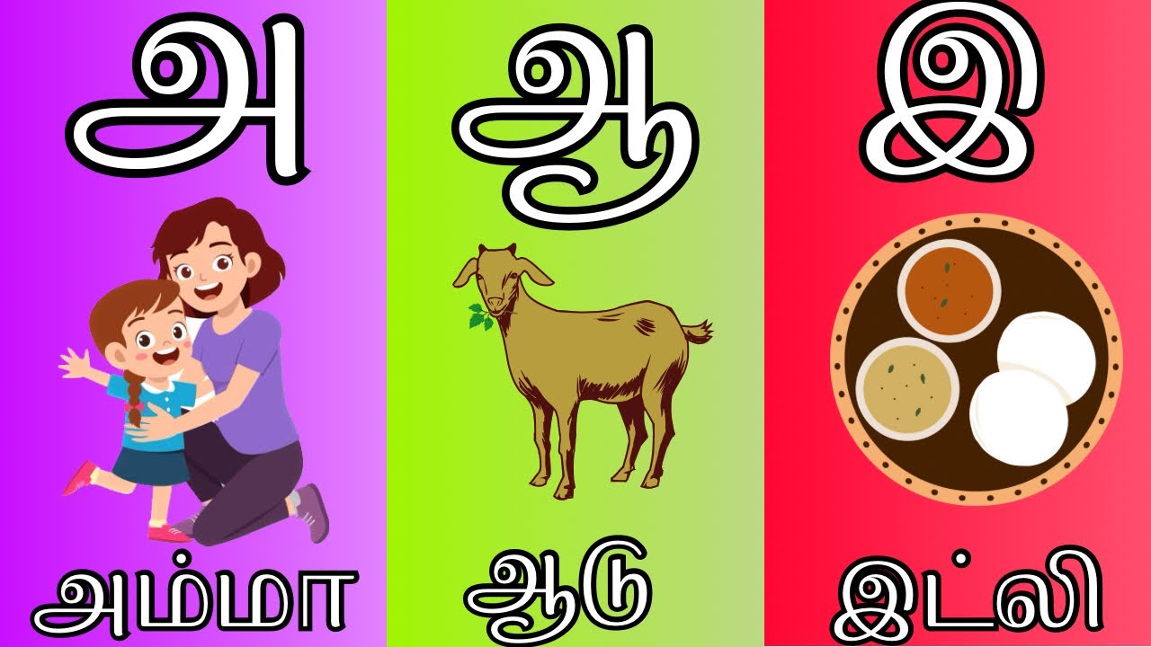அஆஇஈ பாடல்|Uyir Eluthukkal|உயிர் எழுத்துக்கள்|A aa E ee|Tamil Alphabet ...