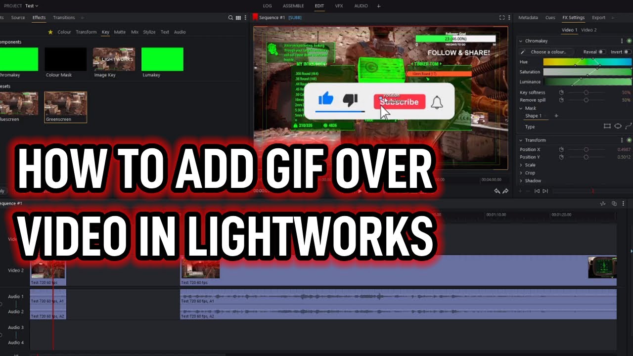 How to Add a GIF Over a Video in Lightworks | Easy Tutorial - YouTube