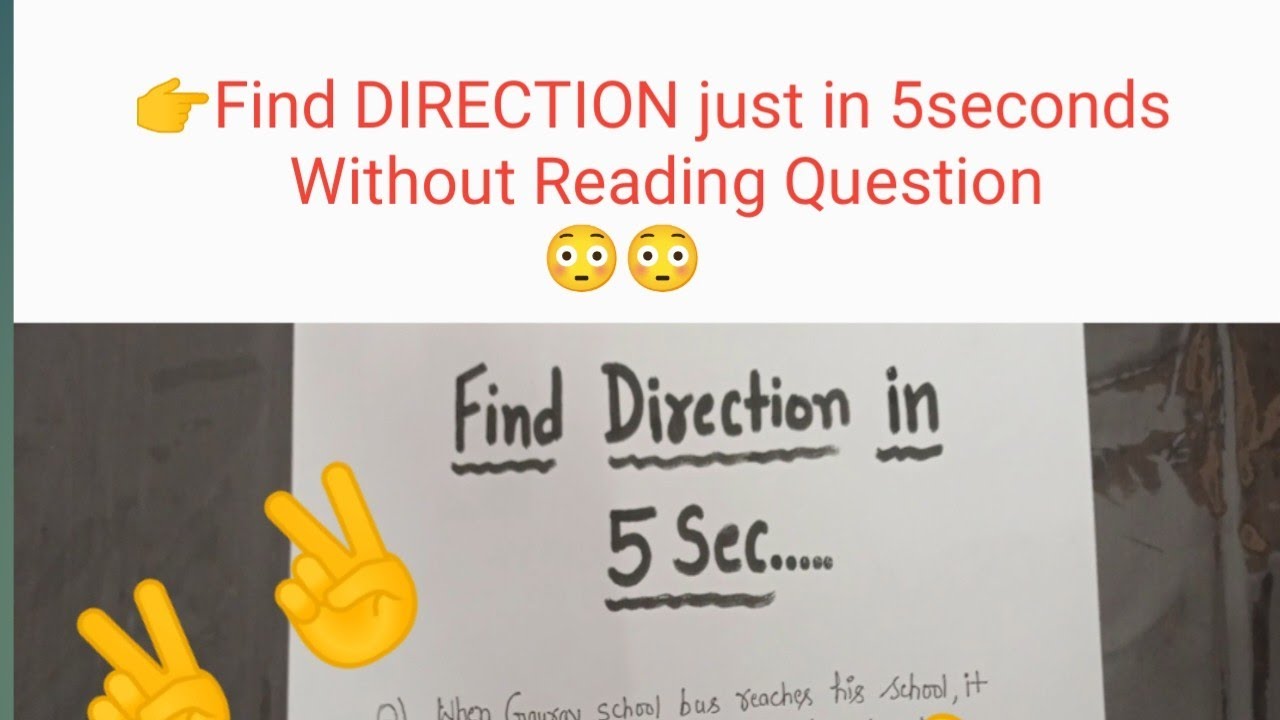 FIND DIRECTION just in seconds! Without Reading Question 😱 Reasoning ...
