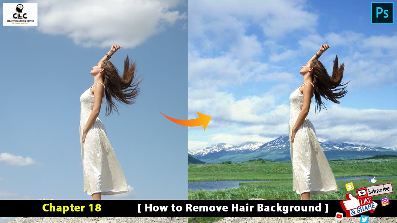 Photoshop Tutorial | Ch- 18 | How to Remove Hair Background | Creative ...