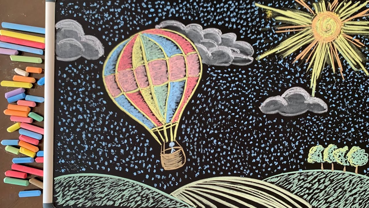 Let's Draw... a Balloon! ♫ 4 Hours of Soothing Music & Chalk Art - YouTube