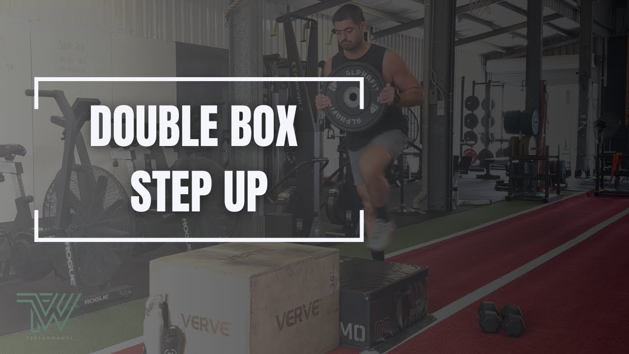 Double Box Step Up with Overhead Punch - YouTube
