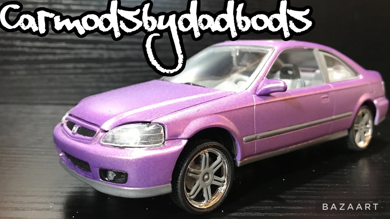Custom 1993 Honda Civic si coupe plastic model kit - YouTube