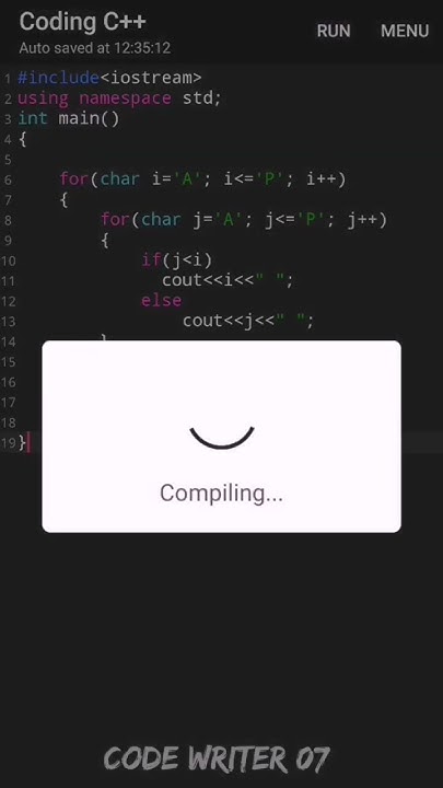 Best C Pattern Program Tutorial Video 💯 Coding Youtubeshorts Codewriter07