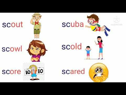 sc words / Consonant blends / Initial blends sc words / Vowel for kids ...