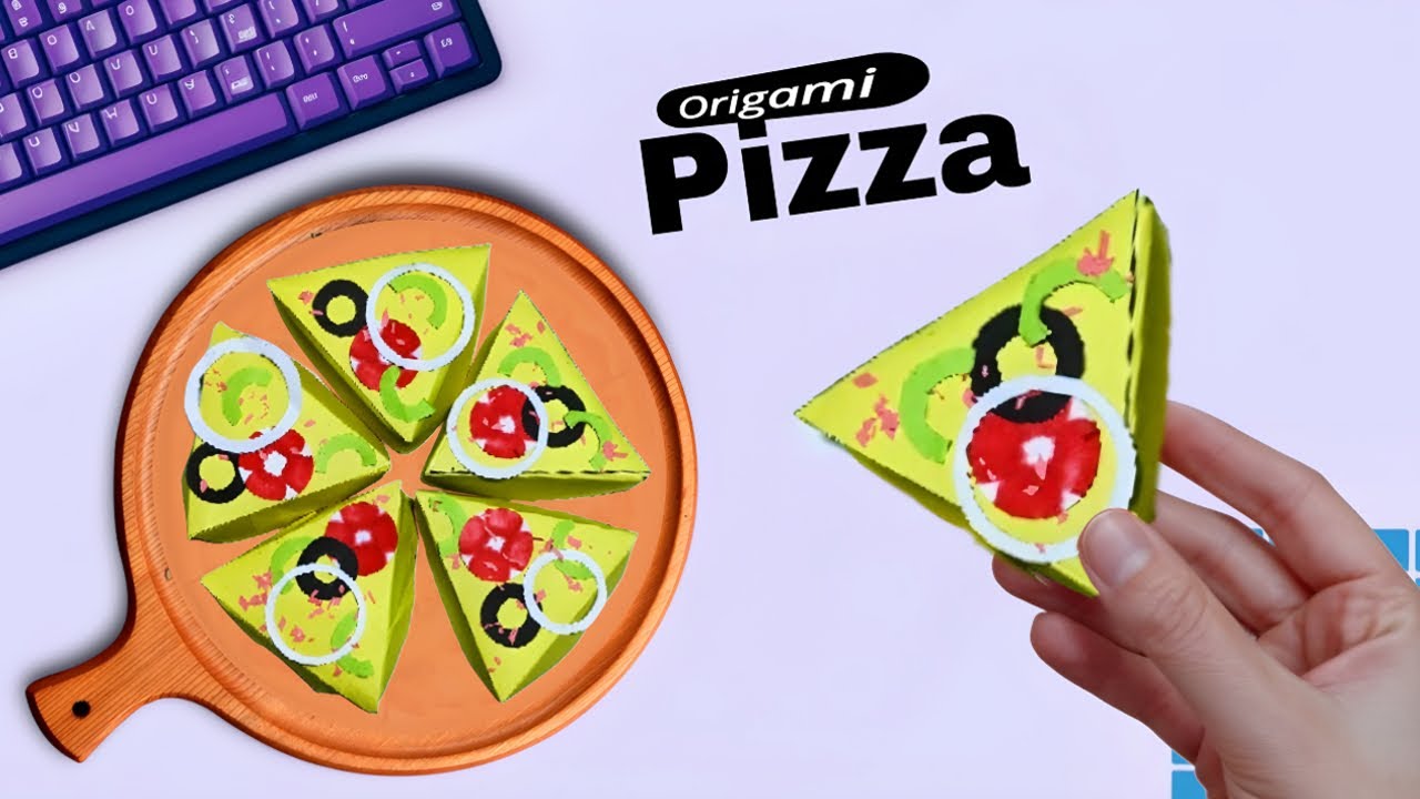 How To Make Origami Pizza with Paper 🍕 DIY Paper Pizza Tutorial | Paper ...