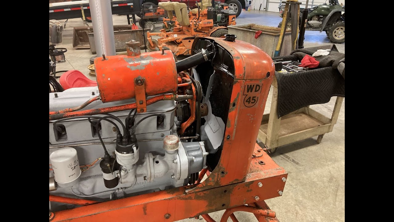 Allis Chalmers WD WD45 Radiator Install - YouTube