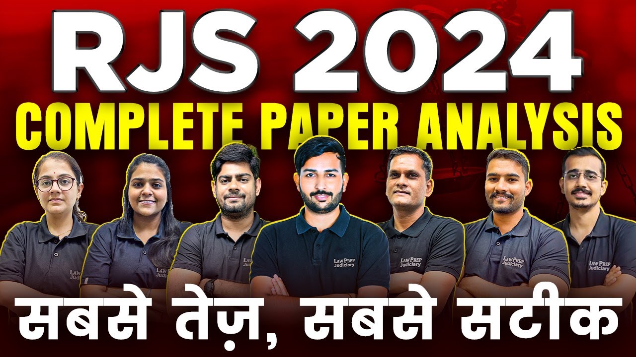 RJS 2024 Prelims: Complete Paper Analysis & Answer Key | Rajasthan Judiciary - YouTube