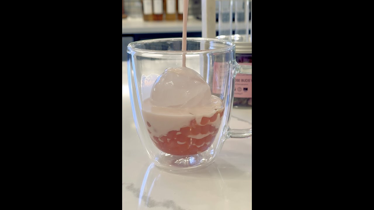 Iced Rose Boba Tea ASMR | Full Video - YouTube