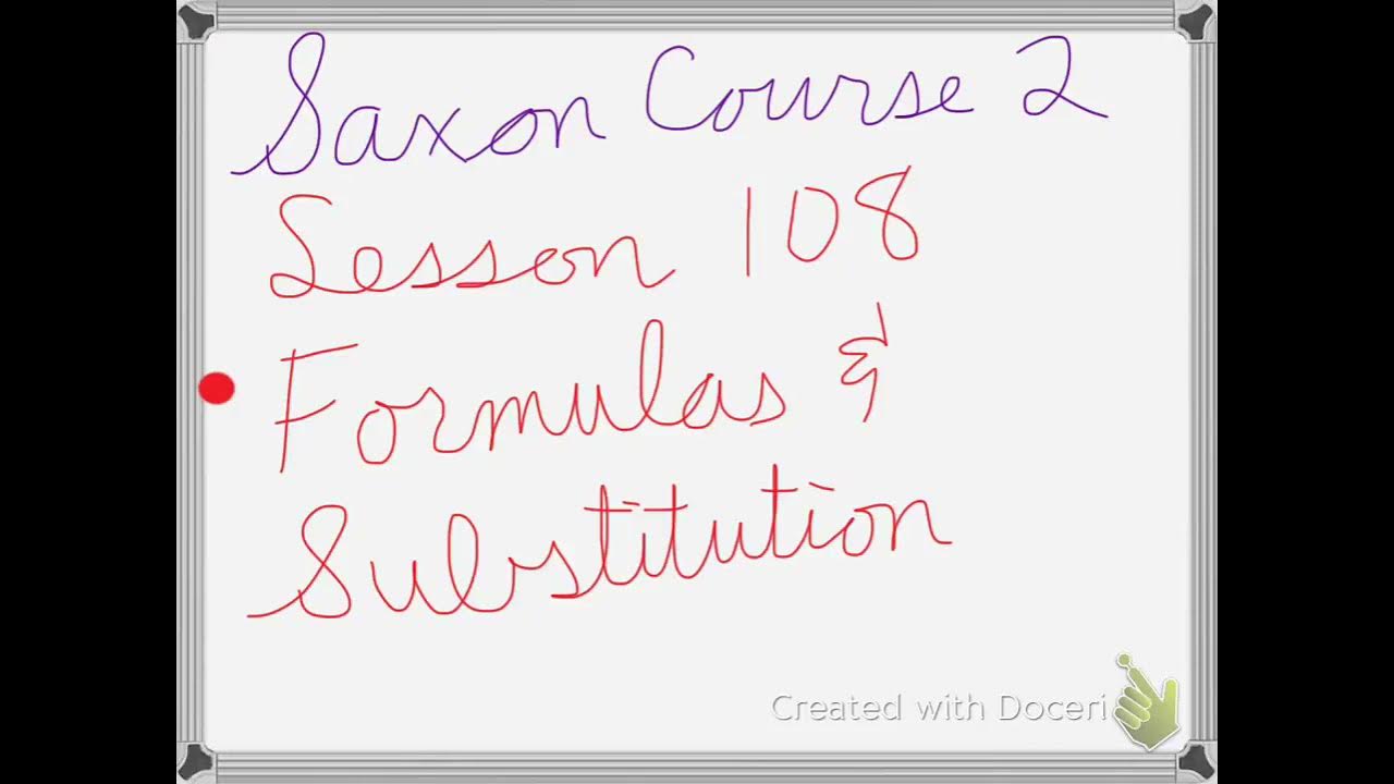 Saxon Course 2 Lesson 108 - YouTube