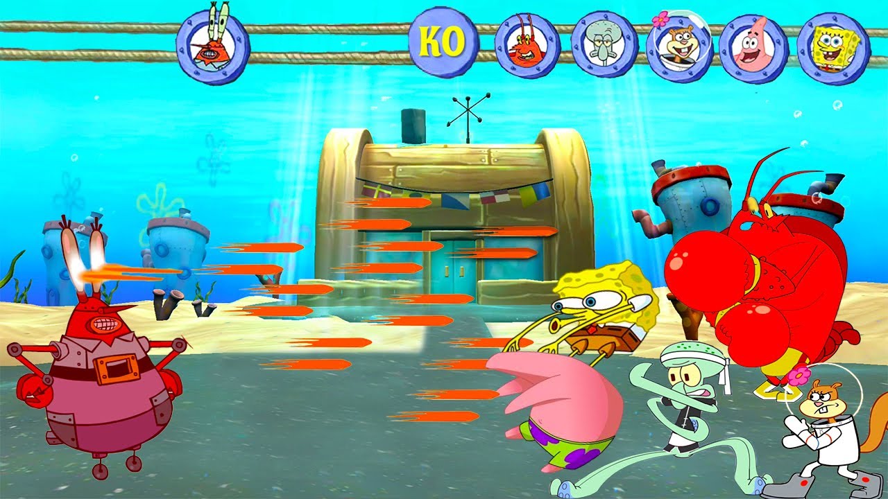 Reef Rumble Tournament Of Power: Plankton vs Spongebob vs Patrick vs ...