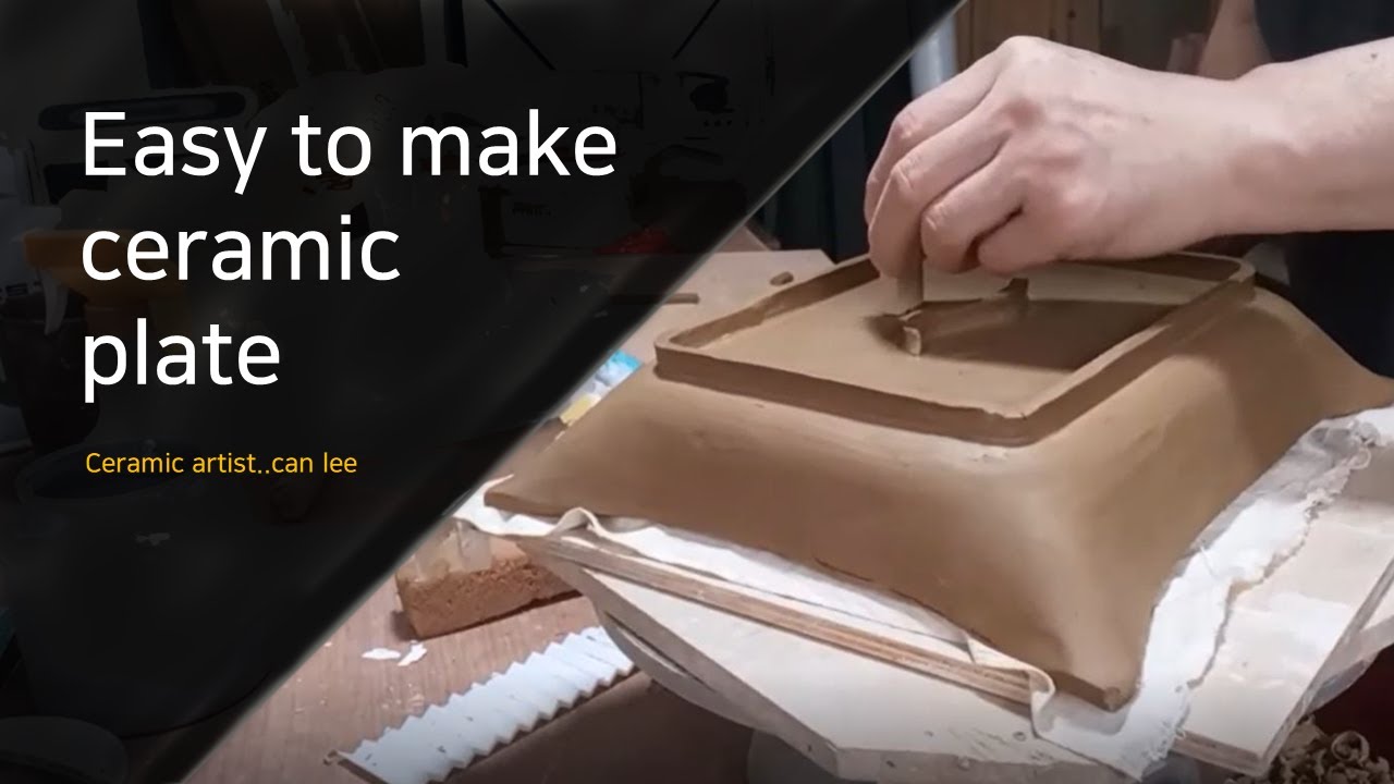 easy to make ceramic plate. pottery square plate - YouTube