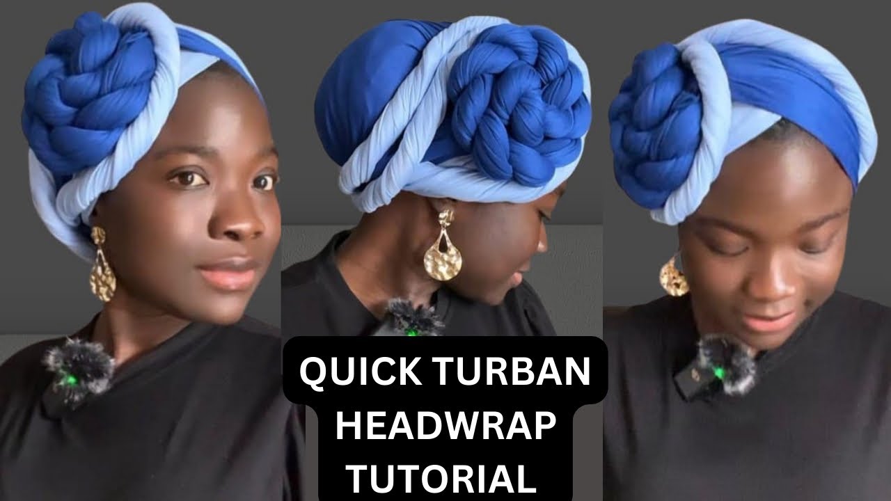 How to Tie Two Colours Headwrap ( combination turbans ) Tutorial - YouTube