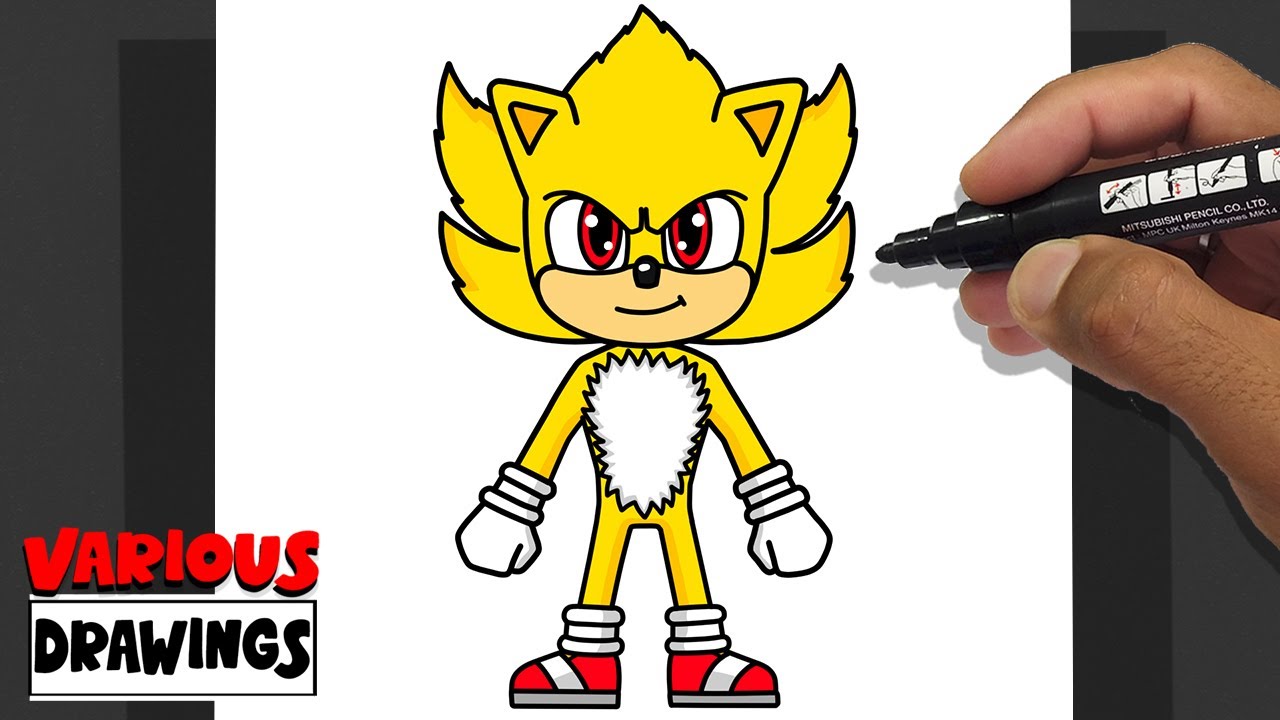 How To Draw SUPER SONIC The Hedgehog 3 - YouTube